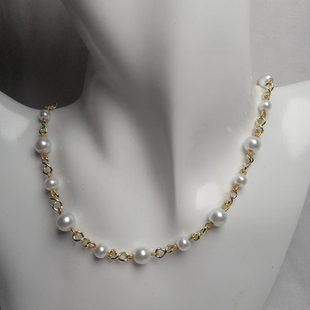 Hand Crafted | Jewelry | Hand Crafted Gold And White Faux Pearl ...